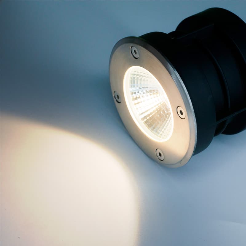 In-Ground Recessed driveway lights in Concrete stainless steel Round 1w ...