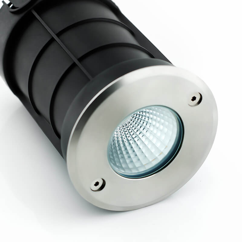 In-Ground Recessed driveway lights in Concrete stainless steel Round 1w ...