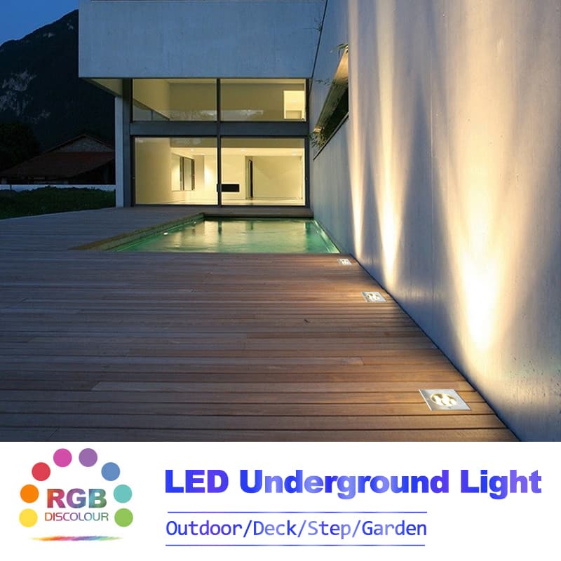 In-Ground Recessed driveway lights in Concrete stainless steel Round 1w ...